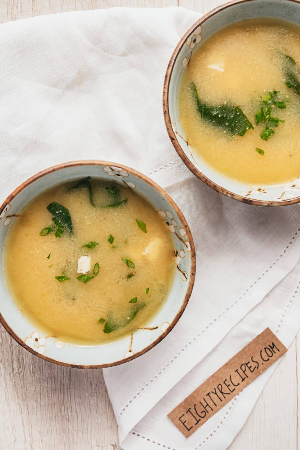 Miso Soup Recipe With Greens and Tofu - Eighty Recipes